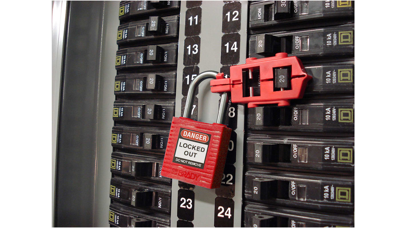 065387 | Brady Red Universal Circuit Breaker Lockout, 7mm Shackle | RS