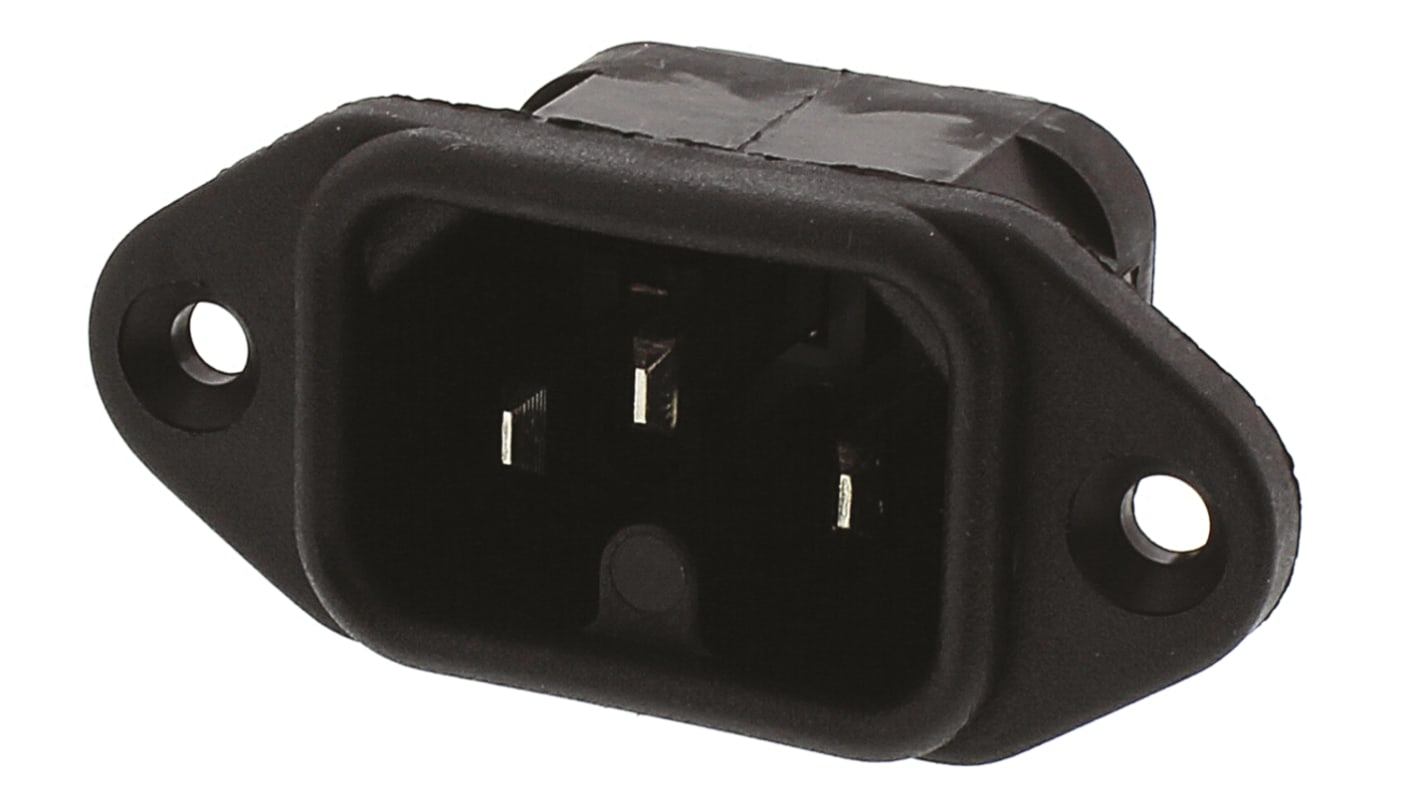 PX0590/63 | Bulgin C16 Panel Mount IEC Connector Male, 10A, 250 V | RS