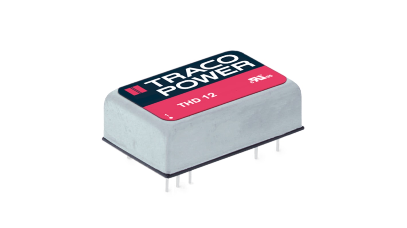 THD 12-1211 | TRACOPOWER THD 12 DC-DC Converter, 5V dc/ 2.4A Output, 9 → 18 V dc Input, 12W ...