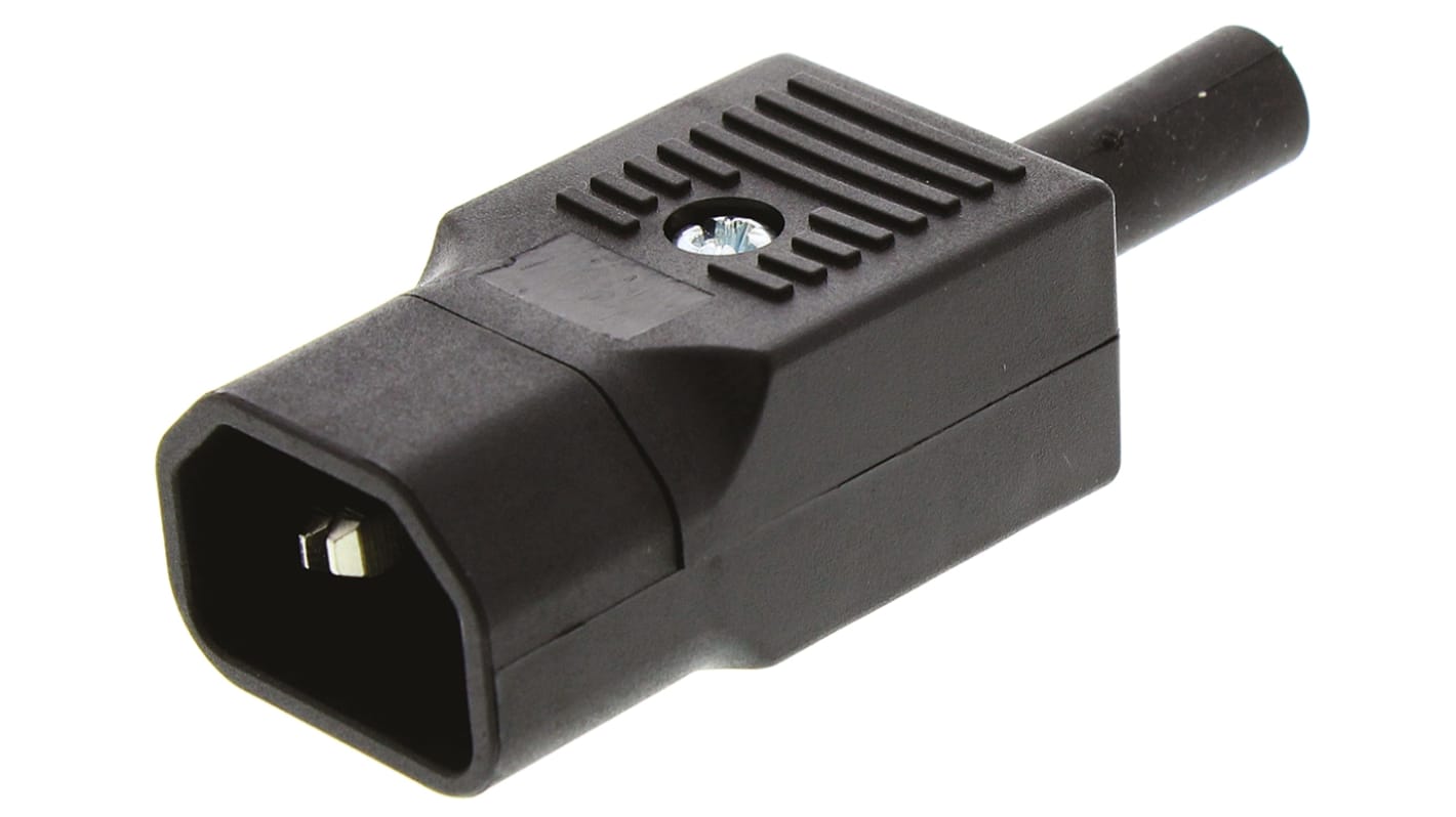 PX0686 | Bulgin C14 Cable Mount IEC Connector Male, 10A, 250 V | RS