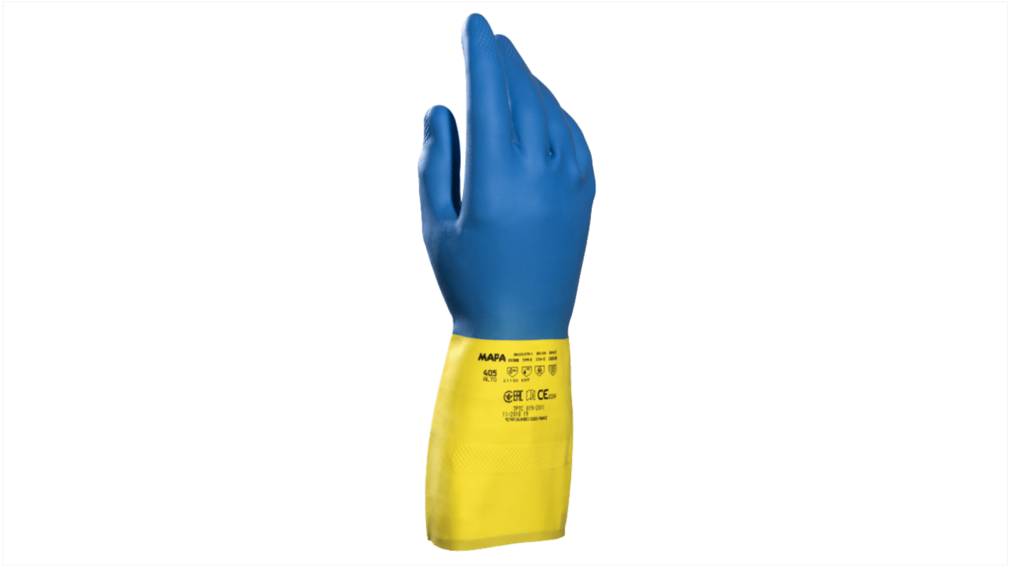 405398 | Mapa Spontex ALTO 405 Blue Latex Chemical Resistant Work ...