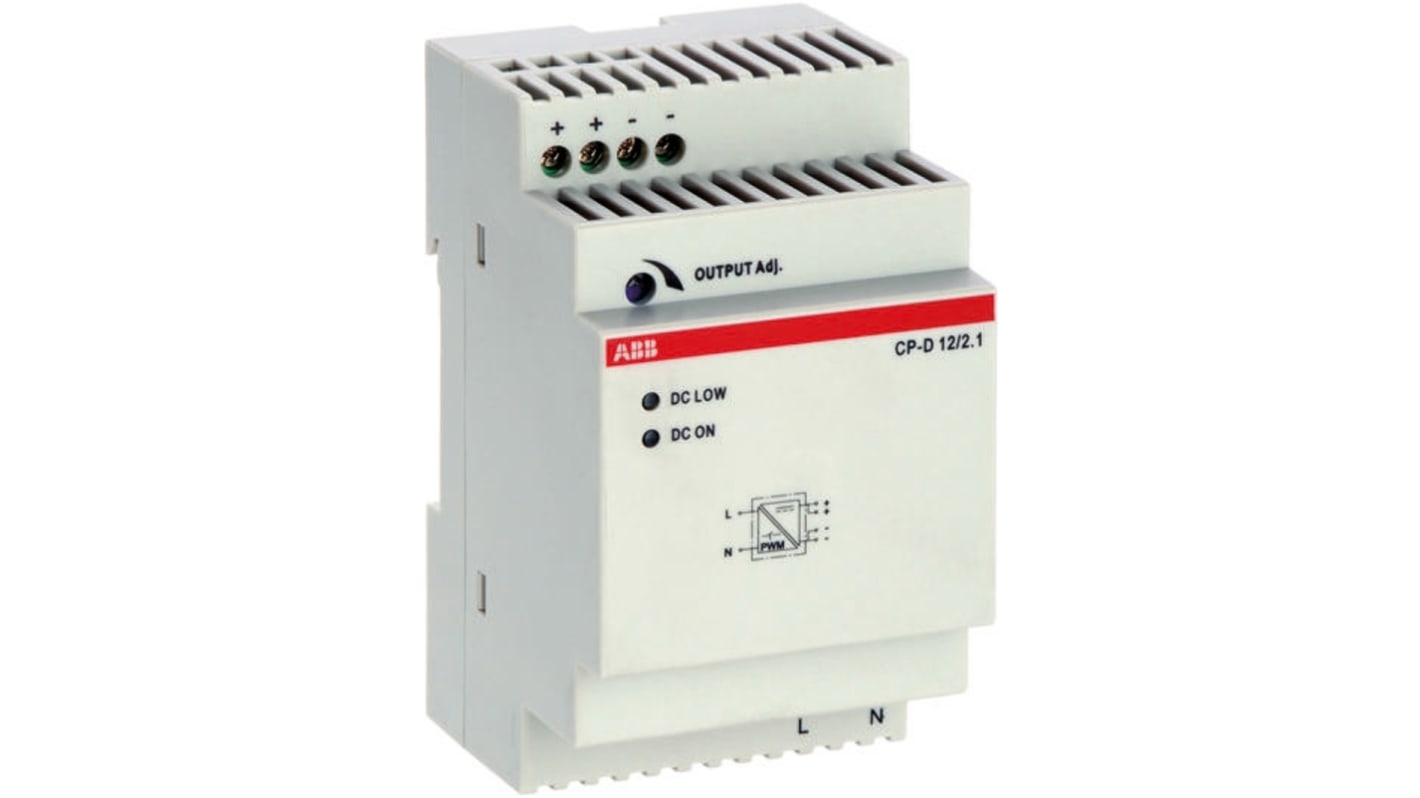 1SVR427043R1200 | ABB CP-D Switched Mode DIN Rail Power Supply, 90 → 264 V ac / 120 → 375V dc ac ...