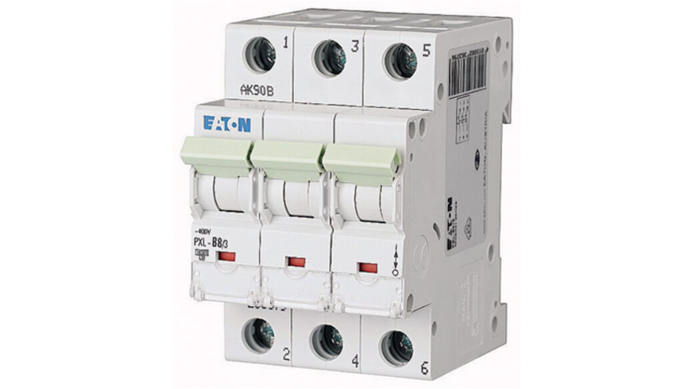 236421 PXL-C8/3 | Eaton xPole PXL, S200 MCB, 3P, 8A Curve C, 400V AC, 48V DC, 10 kA Breaking ...