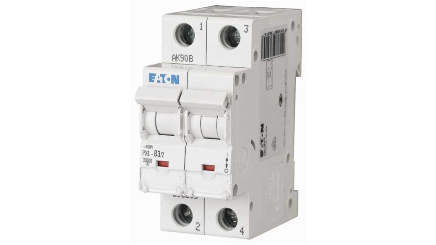 236263 PXL-C3/2 | Eaton xPole PXL, S200 MCB, 2P, 3A Curve C, 400V AC, 48V DC, 10 kA Breaking ...