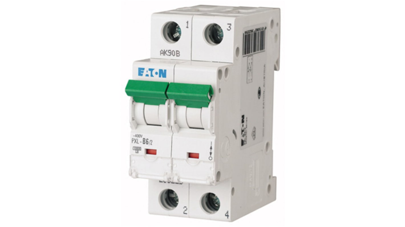 236278 PXL-C6/2 | Eaton xPole PXL, S200 MCB, 2P, 6A Curve C, 400V AC, 48V DC, 10 kA Breaking ...