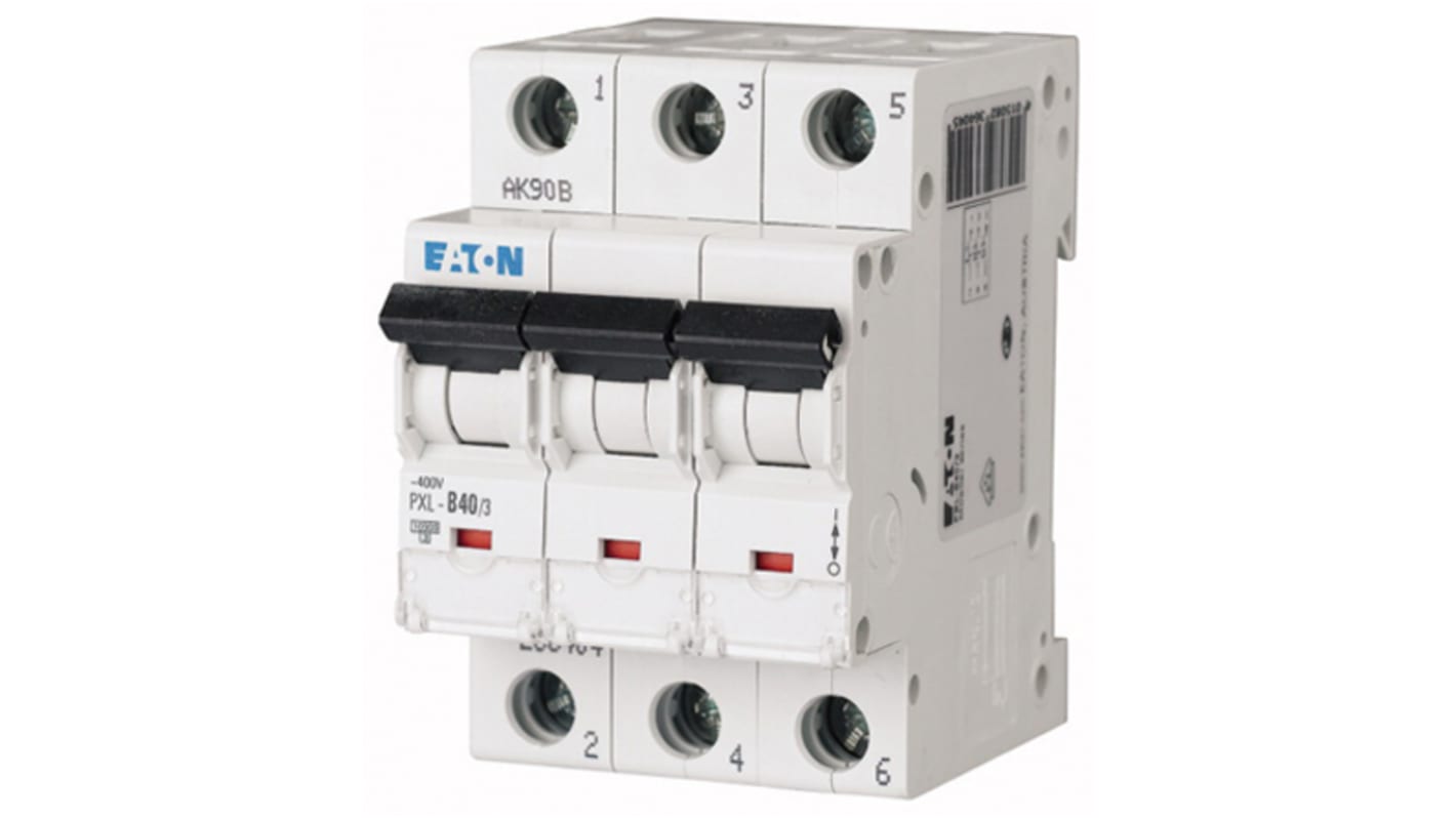 236469 PXL-D40/3 | Eaton xPole PXL, S200 MCB, 3P, 40A Curve D, 400V AC, 48V DC, 10 kA Breaking ...