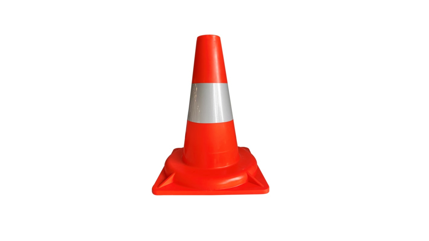 RS PRO Orange, White 300 mm PP Traffic Cone | RS