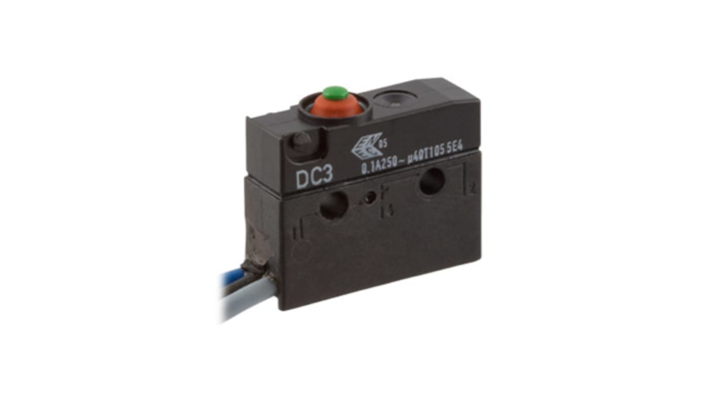 DC3C-C3AA | ZF Button Micro Switch, Lead Wire Terminal, 100 mA @ 30 V ...
