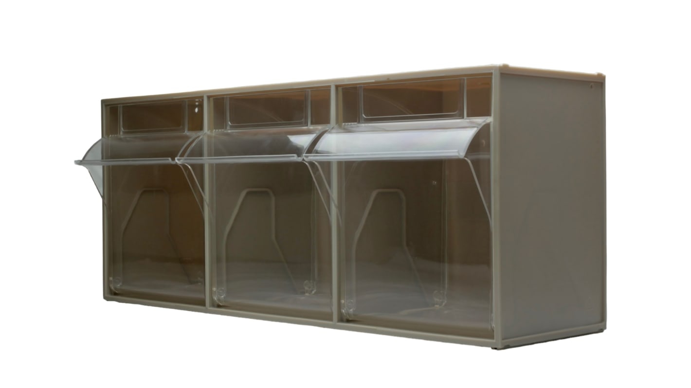 RS PRO 3 Tilt Drawer Unit, PP, 242mm x 600mm x 210mm | RS