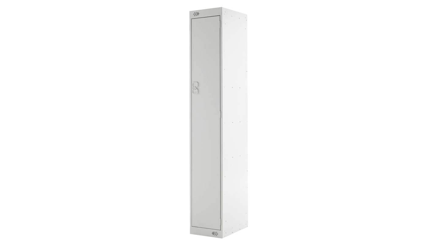 RS PRO 1 Door Steel Grey Industrial Locker, 1800 mm x 300 mm x 450mm | RS