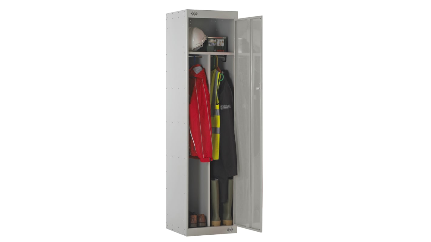 RS PRO 1 Door Steel Grey Locker, 1800 mm x 450 mm x 450mm | RS