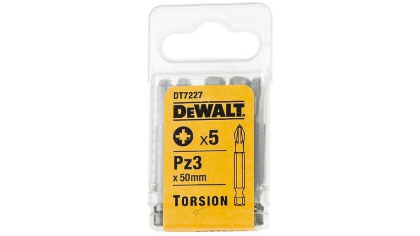 DT7227R-QZ | DeWALT Pozidriv Screwdriver Bit, PZ3 Tip | RS