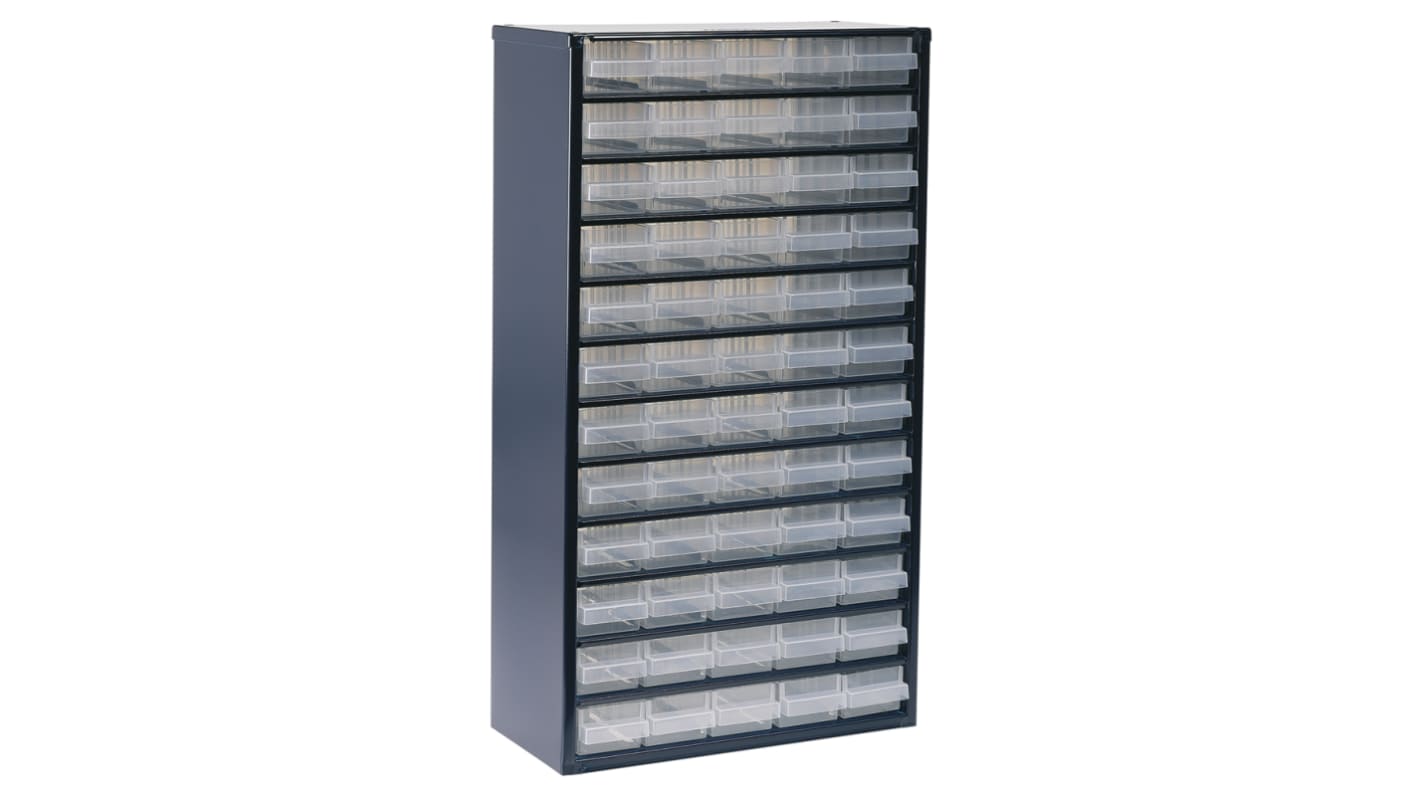 137386 | Raaco 60 Drawer Storage Unit, Steel, 552mm x 306mm x 150mm ...