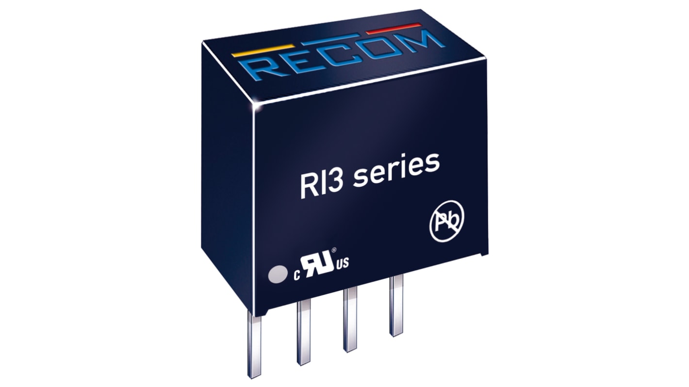 RI3-2405S | Recom RI3 DC-DC Converter, 5V dc/ 600mA Output, 24 V dc ...