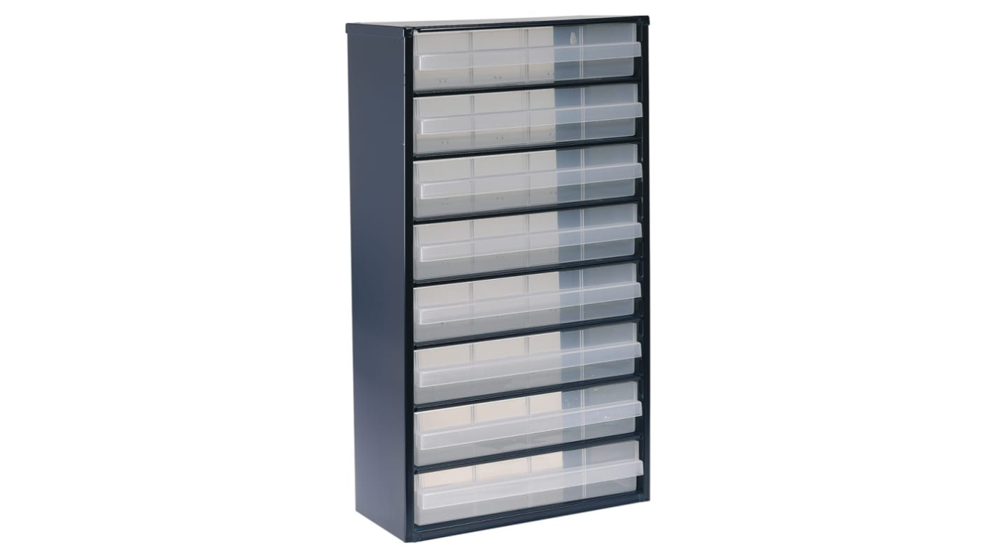 137416 | Raaco 8 Drawer Storage Unit, Steel, 552mm x 306mm x 150mm ...