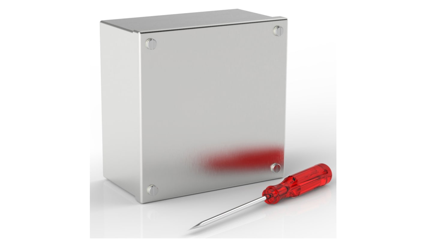 RS PRO 304 Stainless Steel Satin Adaptable Enclosure Box, 160mm x 160mm ...