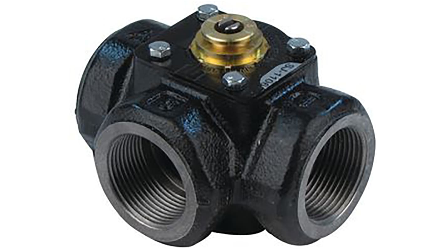 RS PRO 3 port Motorised Valve, Rotary Valve type , 1-1/4in Pipe Size | RS