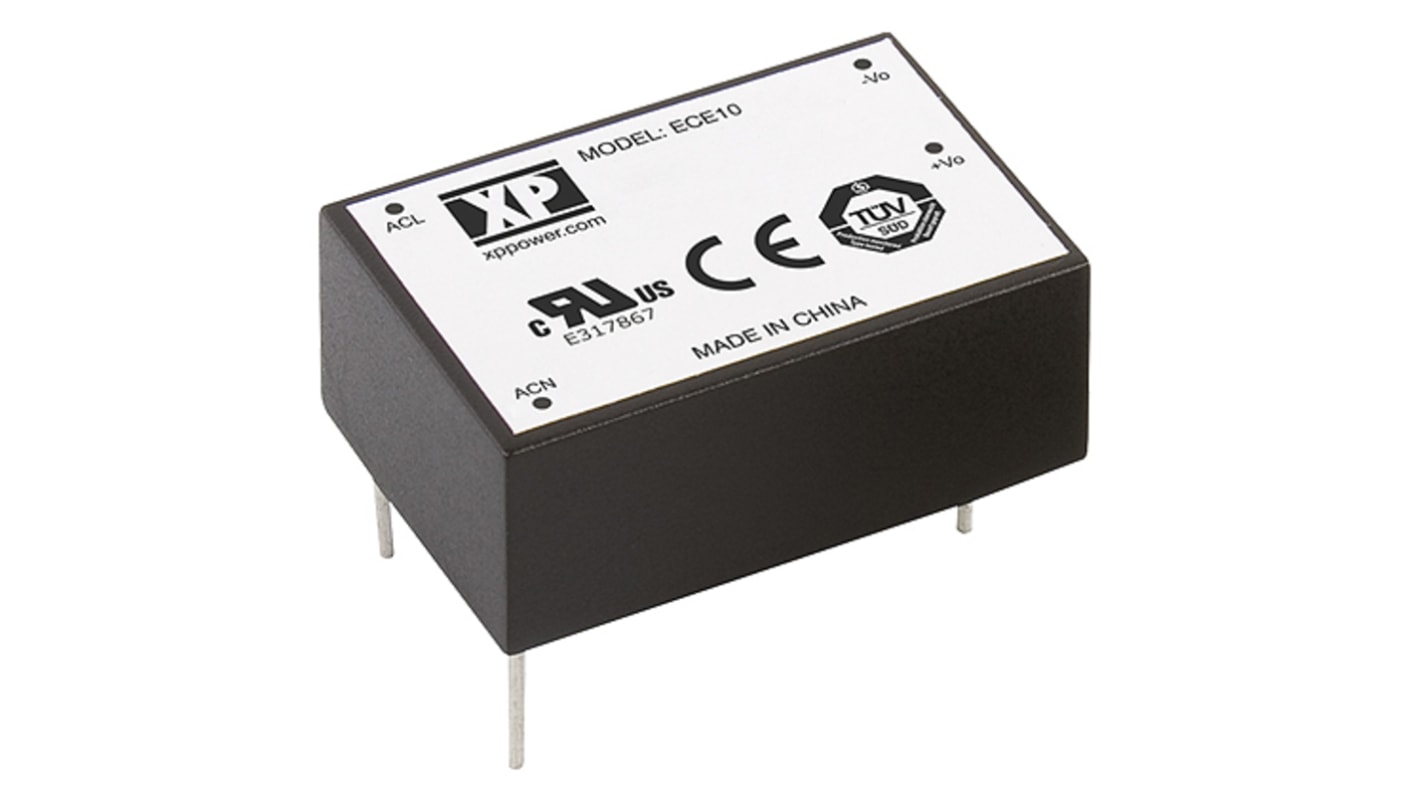 XP Power AC-DC Converter, ECE10US09, 9V dc, 1.11A, 10W, 1 Output, 120 → ...