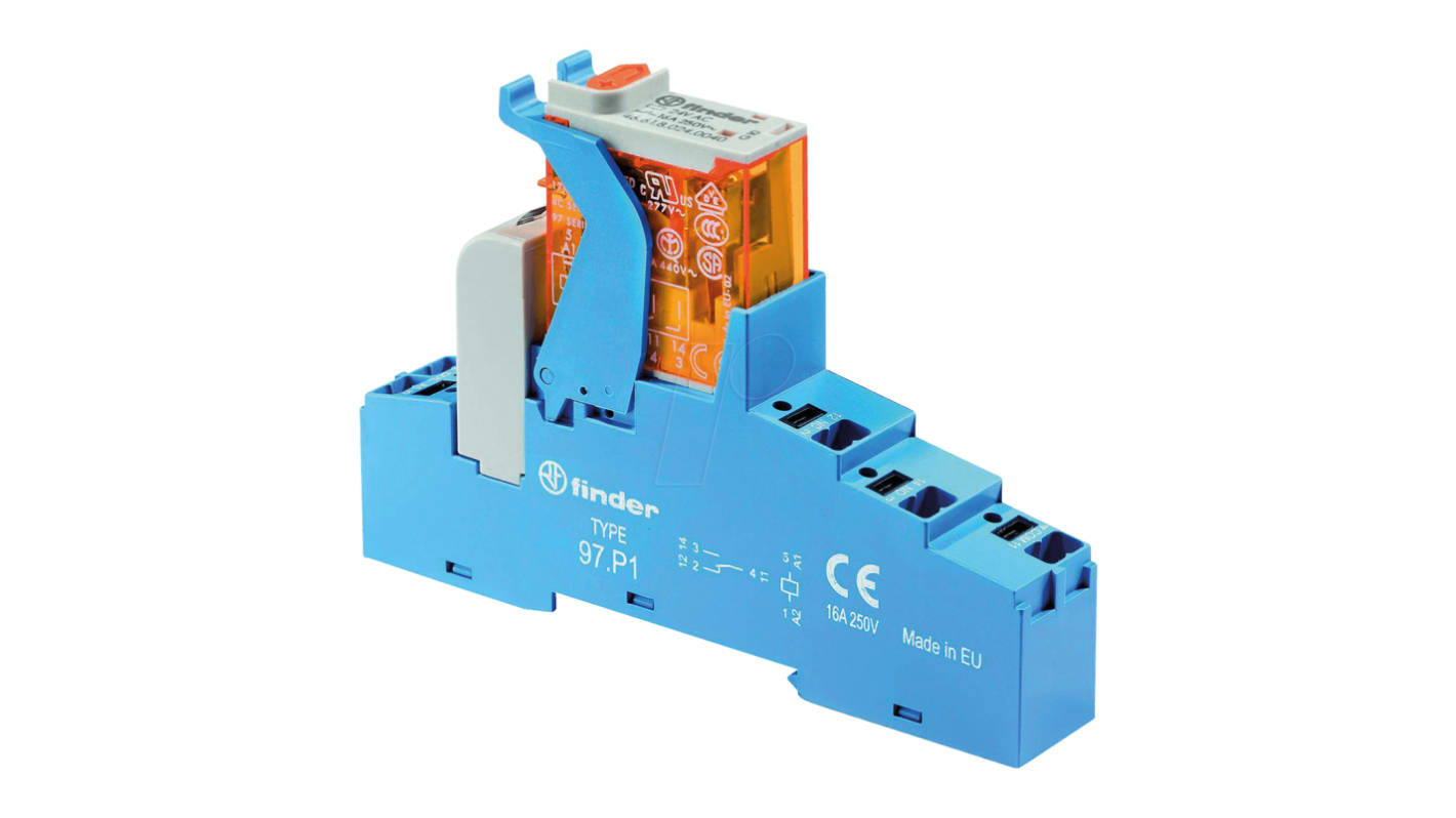 4C.P1.8.024.0060SPA | Finder 4C Series Interface Relay Module, DIN Rail ...