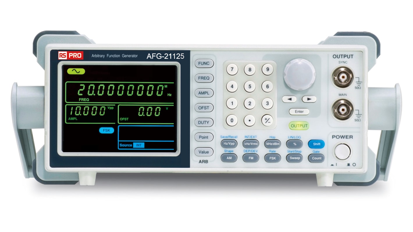 RS PRO AFG21125 Function Generator & Counter, 0.1Hz Min, 25MHz Max, FM Modulation, Variable ...