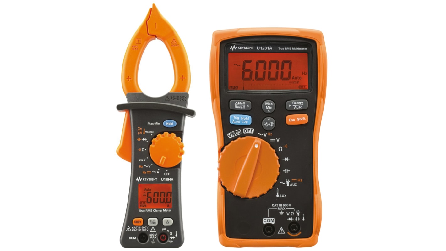 U1194A+U1231A | Keysight Technologies Clamp Meter, 600A dc, Max Current ...
