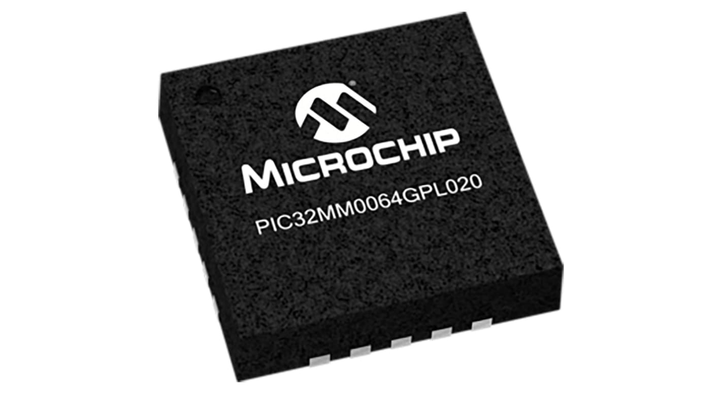Microchip マイコン, 20-Pin QFN PIC32MM0064GPL020-I/ML | RS