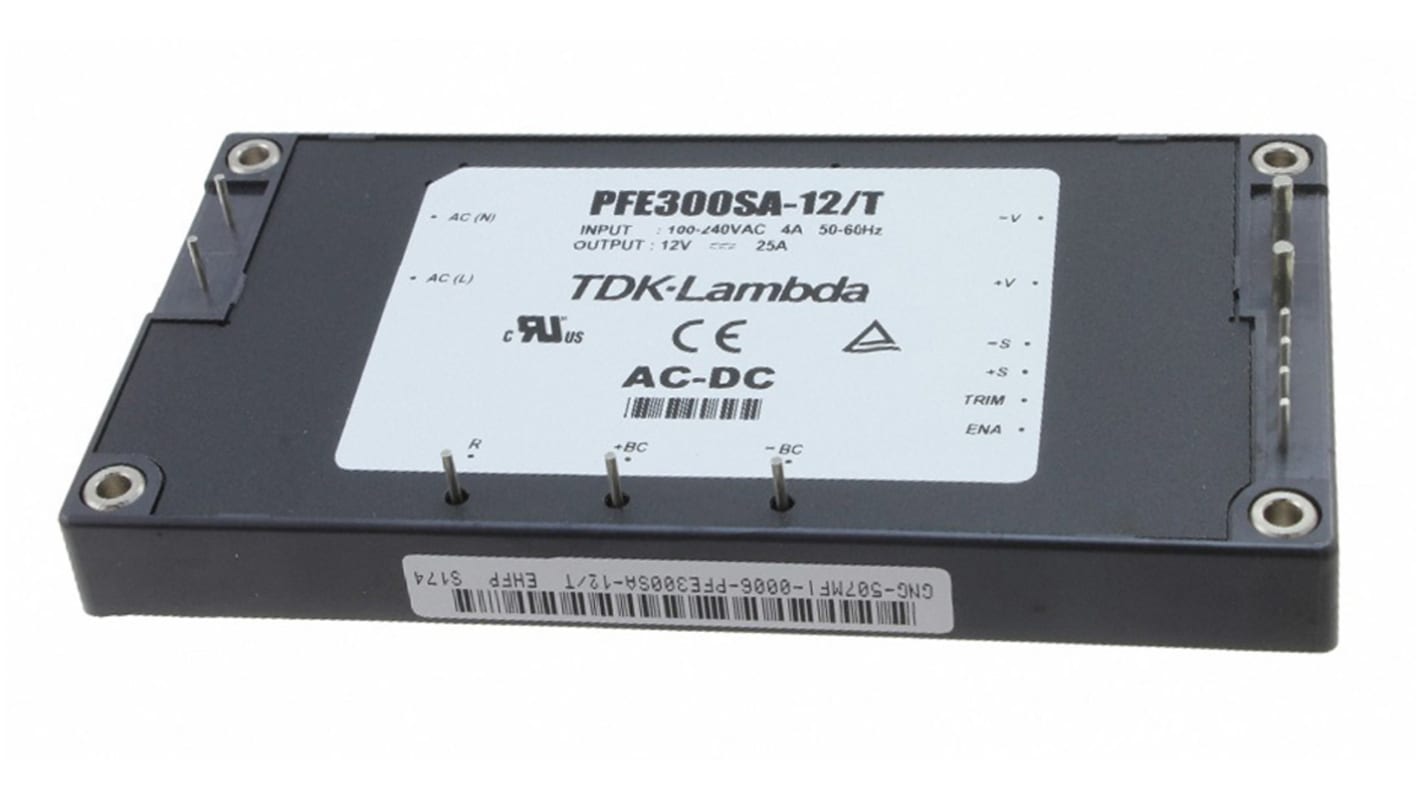 TDK-Lambda Switching Power Supply, PFE500F-12, 12V dc, 42A, 504W, 1 Output, 85 → 265V ac Input ...