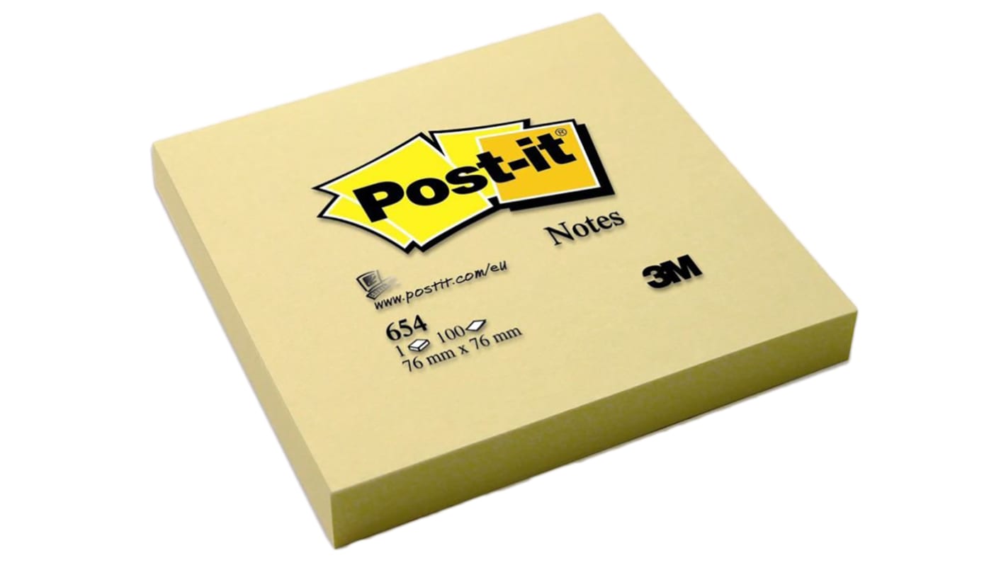 23612 | Post-It Yellow Sticky Note, 76mm x 76mm | RS