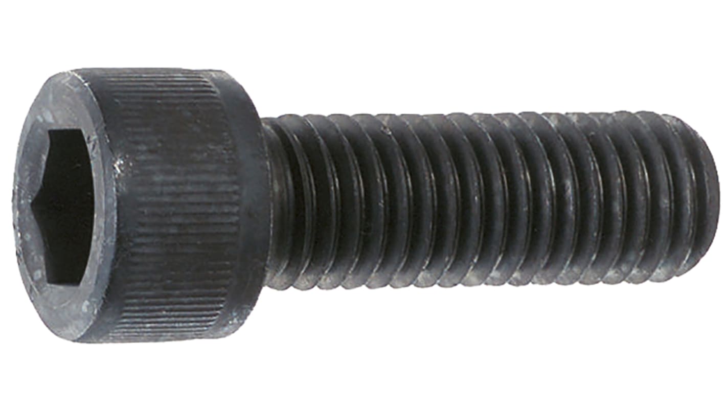 RS PRO Black, Self-Colour Steel Hex Socket Cap Screw, DIN 912, M16 x ...