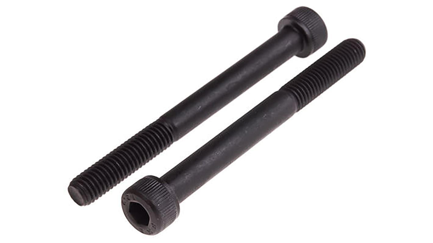 RS PRO Black, Self-Colour Steel Hex Socket Cap Screw, DIN 912, M20 x ...