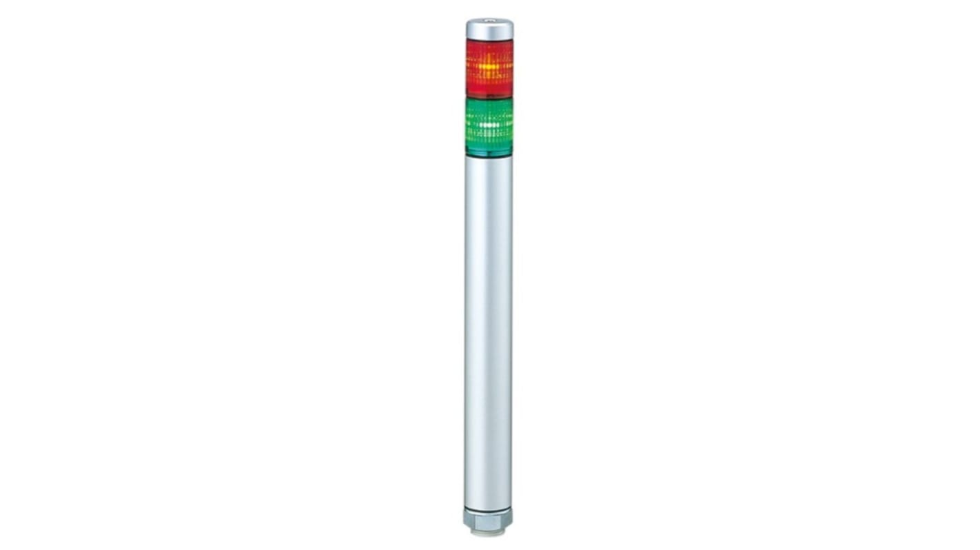 MP-202-RG | Patlite MP Series Coloured Signal Tower, 2 Lights, 24 V ac/dc, Direct Mount | RS