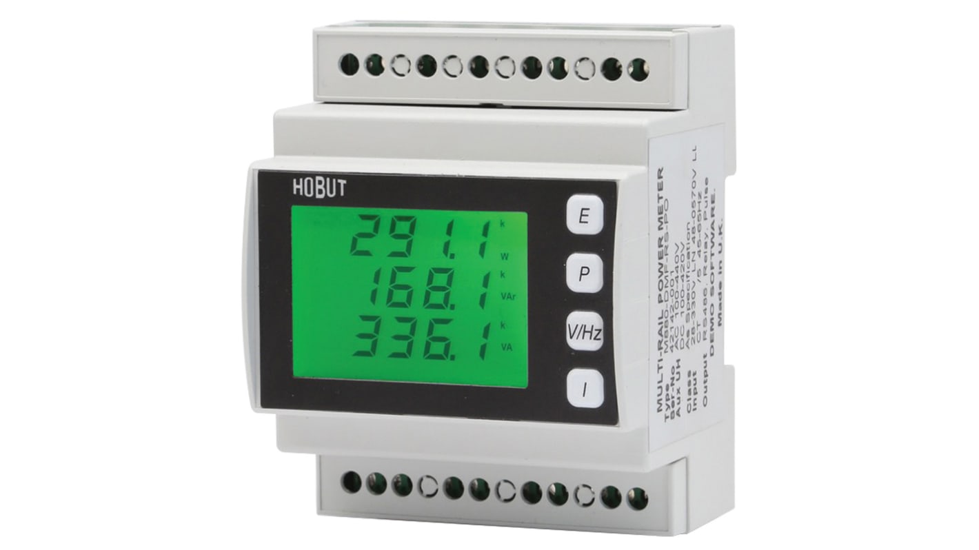 M880-DMF-RS-PO | HOBUT 1, 3 Phase LCD Energy Meter, Type Electronic | RS