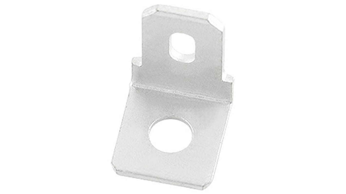 RS PRO Uninsulated Male Spade Connector, PCB Tab, 6.35 x 0.8mm Tab Size ...
