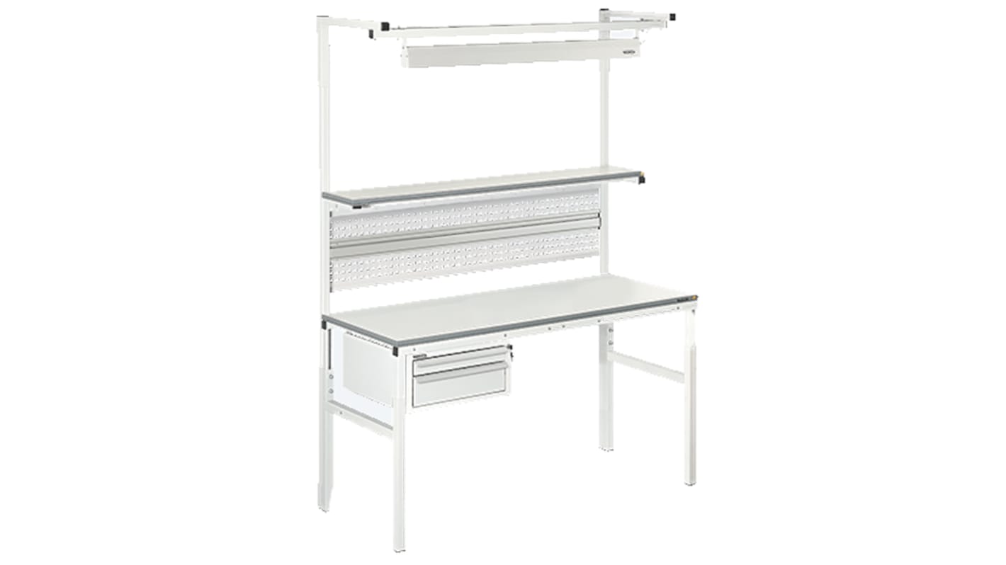 RS PRO Workbench, 300kg Max Load, Adjustable Height, 650 → 900mm x ...