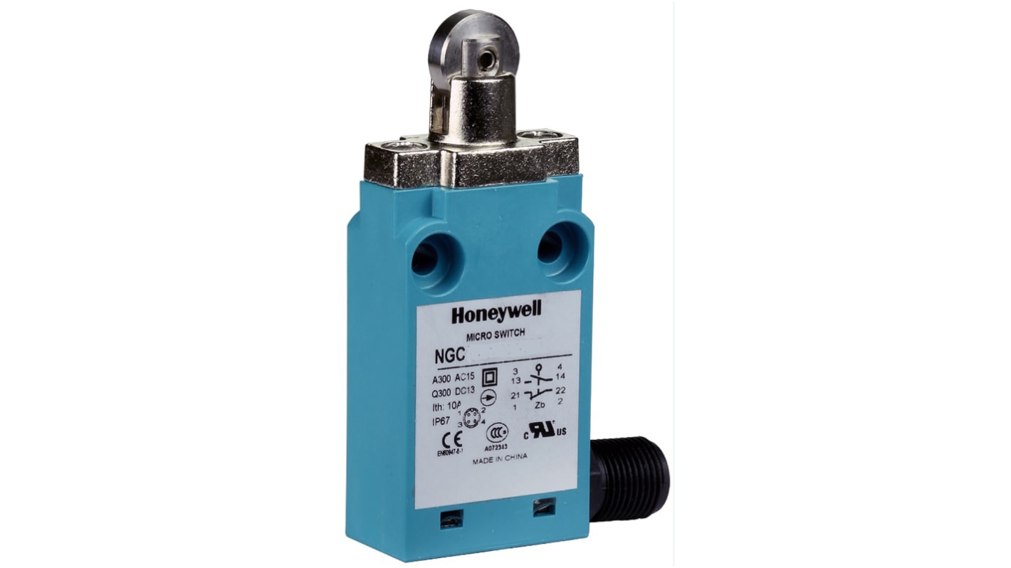 NGCMA00NX01C | Honeywell NGC Series Roller Plunger Limit Switch, NO/NC, IP67, SPDT, Metal ...