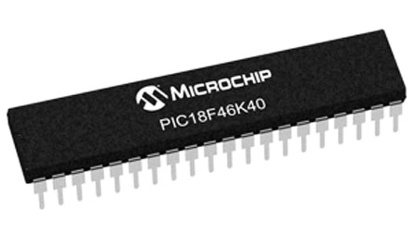 Microchip PIC18F46K40-I/P, 8bit PIC Microcontroller, PIC18F, 64MHz, 64 kB Flash, 40-Pin DIP | RS