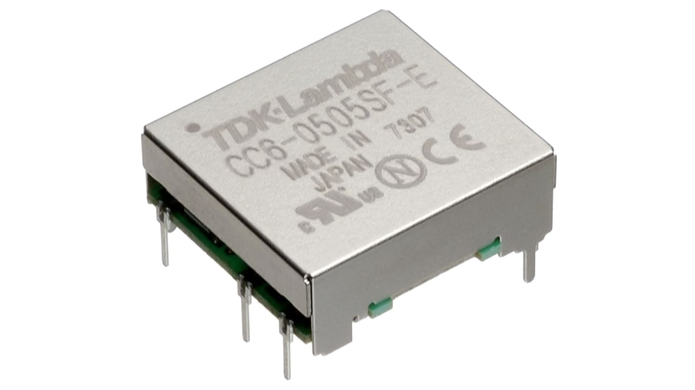 CC6-1205SF-E | TDK-Lambda CC-E DC-DC Converter, 5V dc/ 1.2A Output, 9 → 18 V dc Input, 6W ...