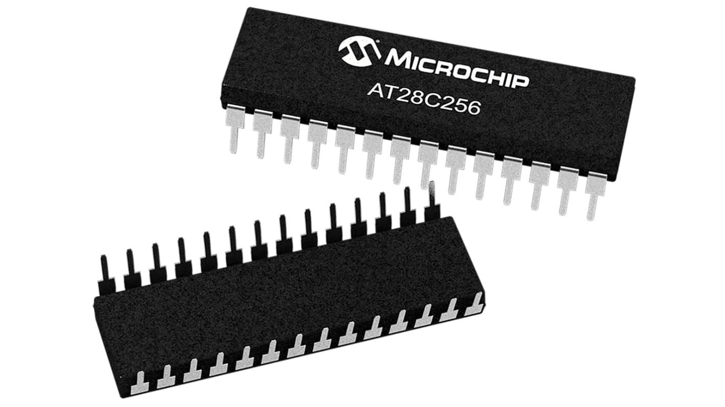 Microchip AT28C256-15PU, 256kbit Parallel EEPROM Memory, 150ns 28-Pin ...
