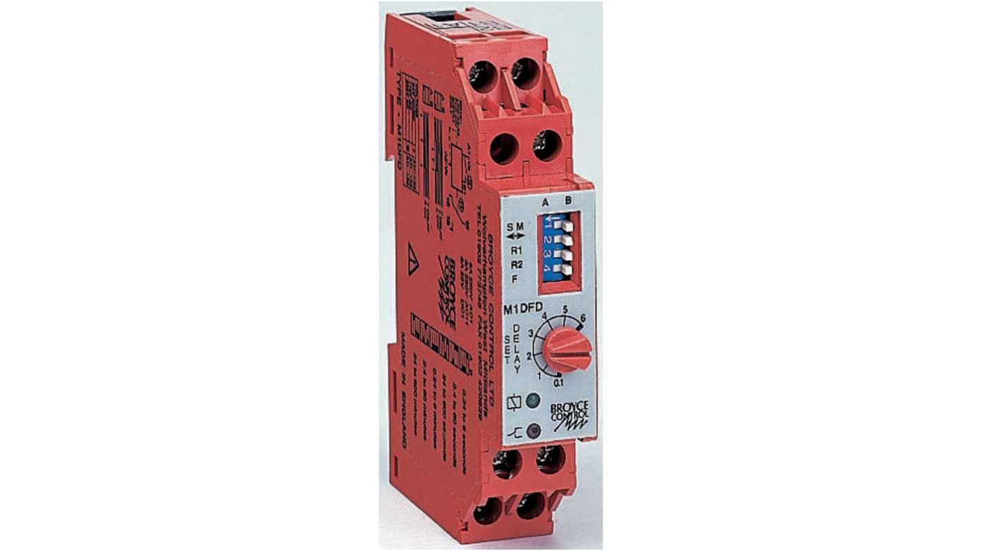 M1DFD 24VAC/DC//110VAC 10HRS | Broyce Control DIN Rail Mount Time Delay ...