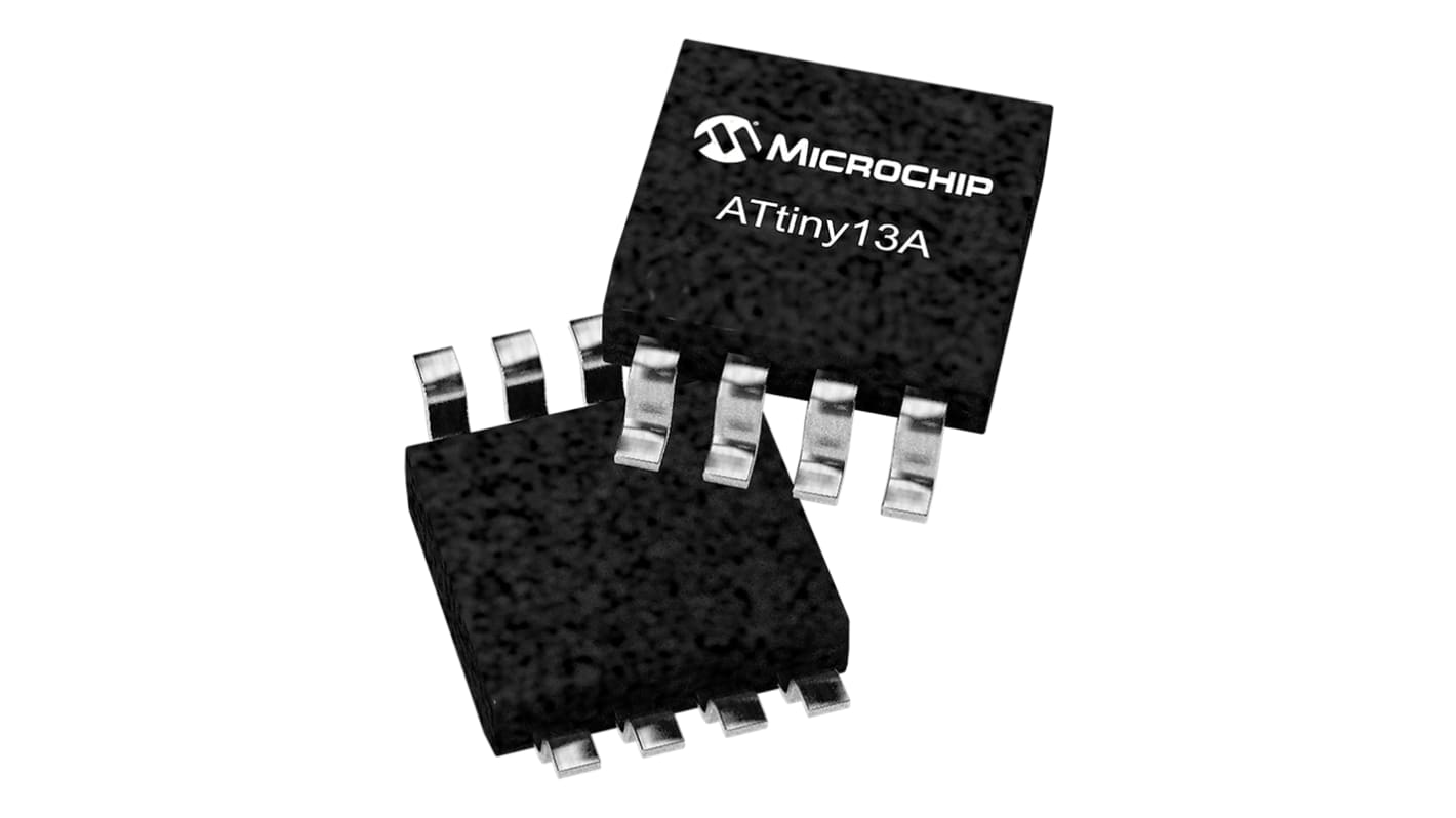 Microchip ATTINY13V-10SU, 8bit AVR Microcontroller, ATtiny13, 10MHz, 1 kB Flash, 8-Pin SOIJ | RS