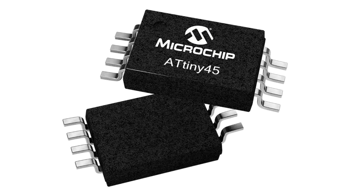 Microchip ATTINY45-20XU, 8bit AVR Microcontroller, ATtiny45, 20MHz, 4 kB Flash, 8-Pin TSSOP | RS