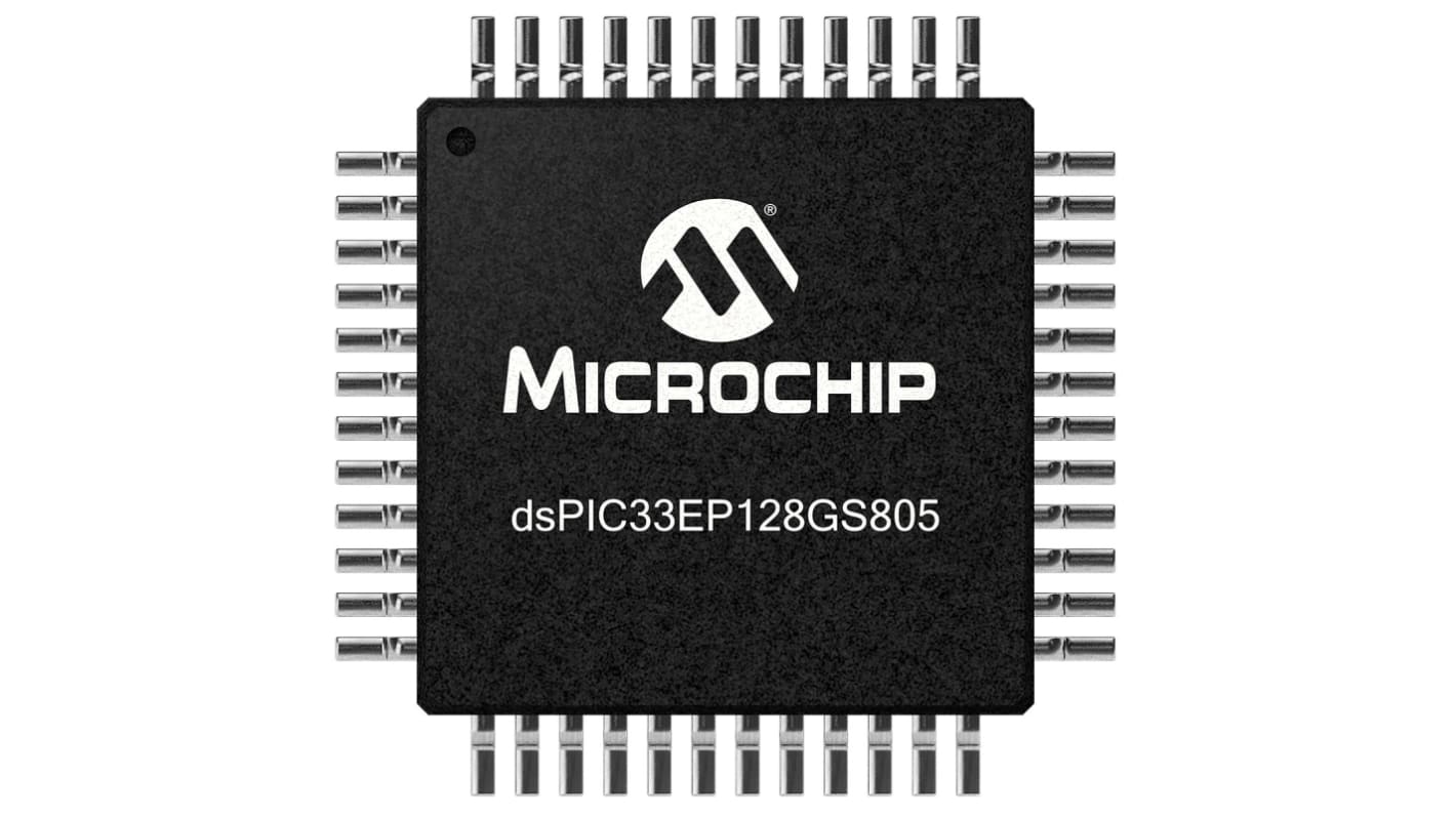 dsPIC33EP128GS805-I/PT Microchip dsPIC33EP, 16bit Digital Signal Processor 60MHz 128 kB Flash 48 ...
