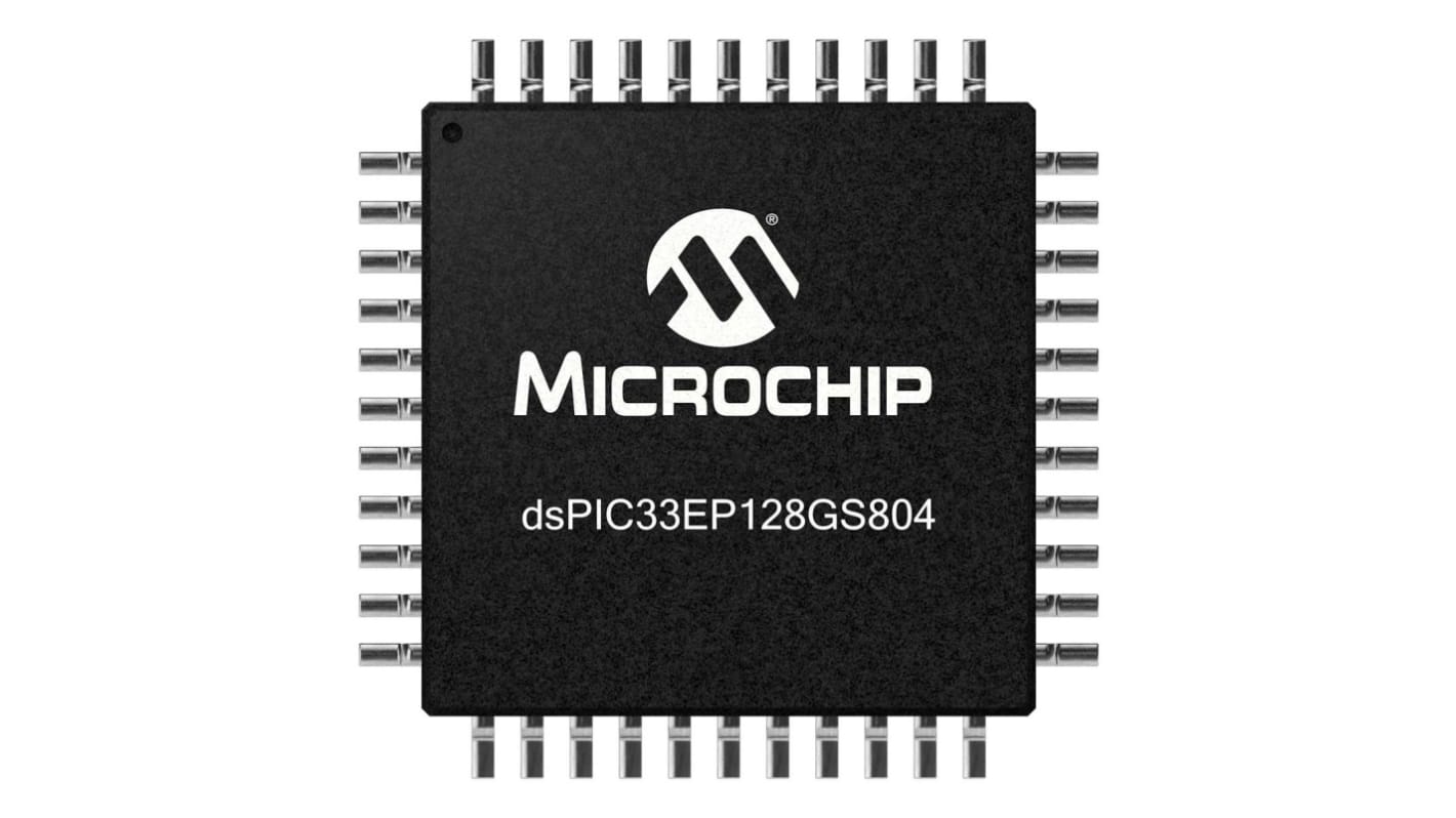 dsPIC33EP128GS804-I/PT Microchip dsPIC33EP, 16bit Digital Signal Processor 60MHz 128 kB Flash 44 ...