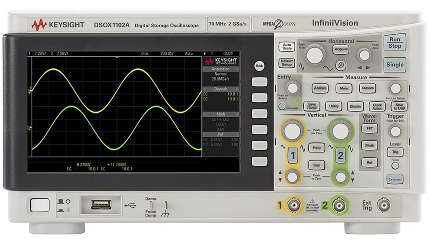 Keysight Technologies DSOX1102A 1000 X Series Bench Oscilloscope, 2 ...