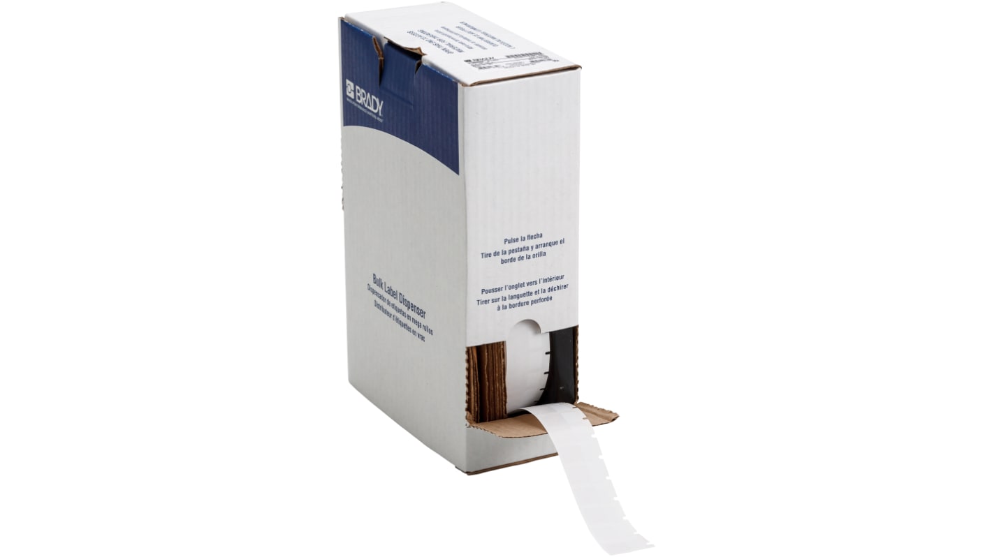 BM71-17-427 | Brady B-427 Self-laminating Vinyl Transparent/White Cable Labels, 12.7mm Width, 25 ...