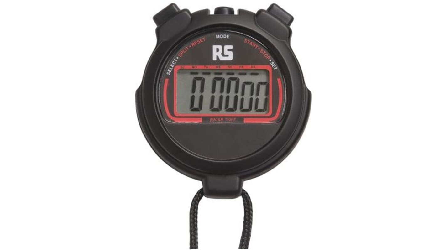 RS PRO Black Digital Pocket Stopwatch 24h, With RS Calibration | RS