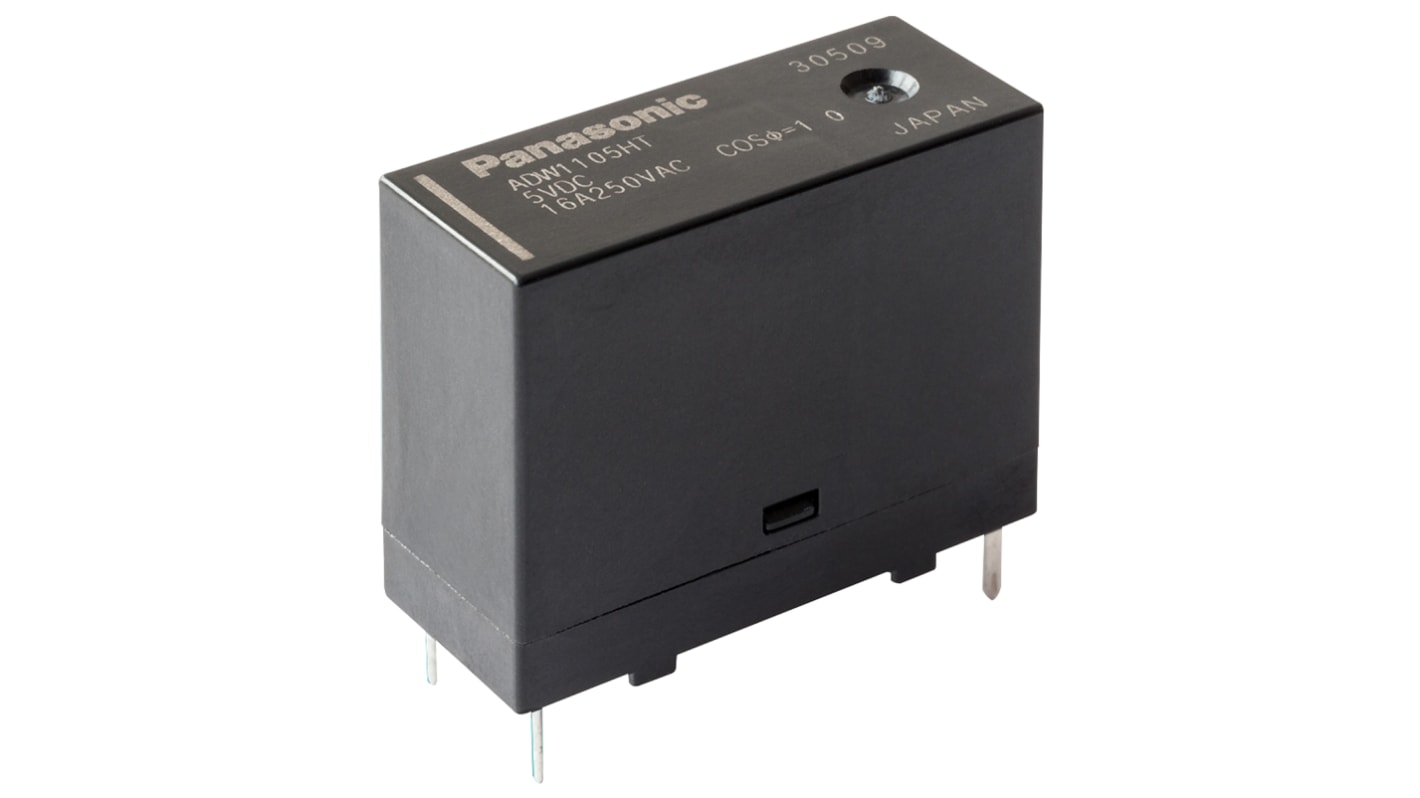 ADW1224HTW | Panasonic PCB Mount Latching Relay, 24V dc Coil, 16A ...