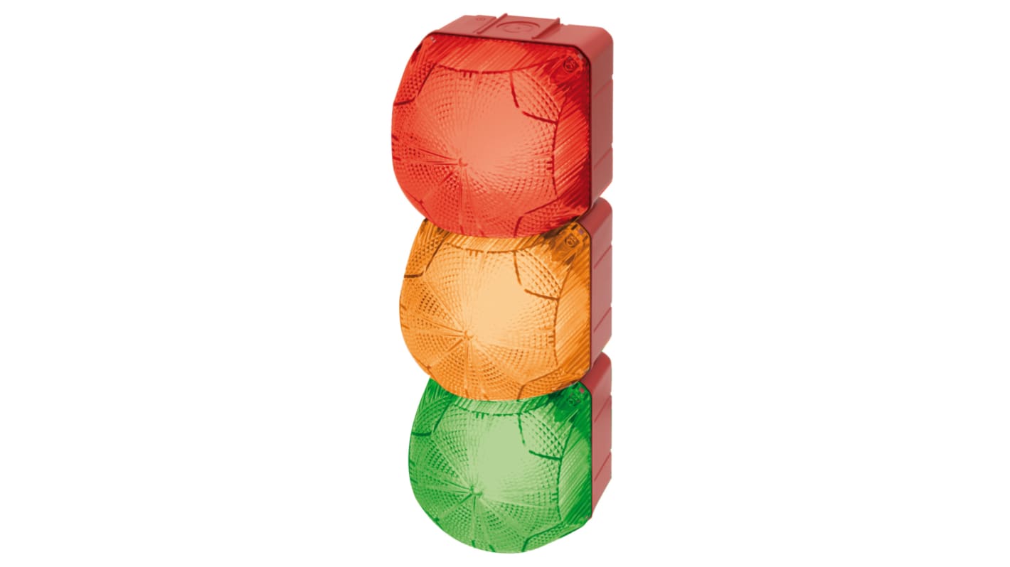 874150405 | Balise clignotante à LED Ambre, Vert, Rouge AUER Signal série QDS-RAG, 24 V (c.a./c ...