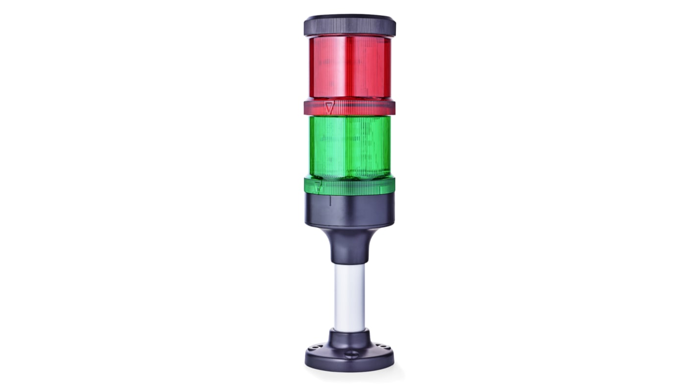 ECO70-Q02 | AUER Signal ECOmodul70 Series Red/Green Signal Tower, 2 ...