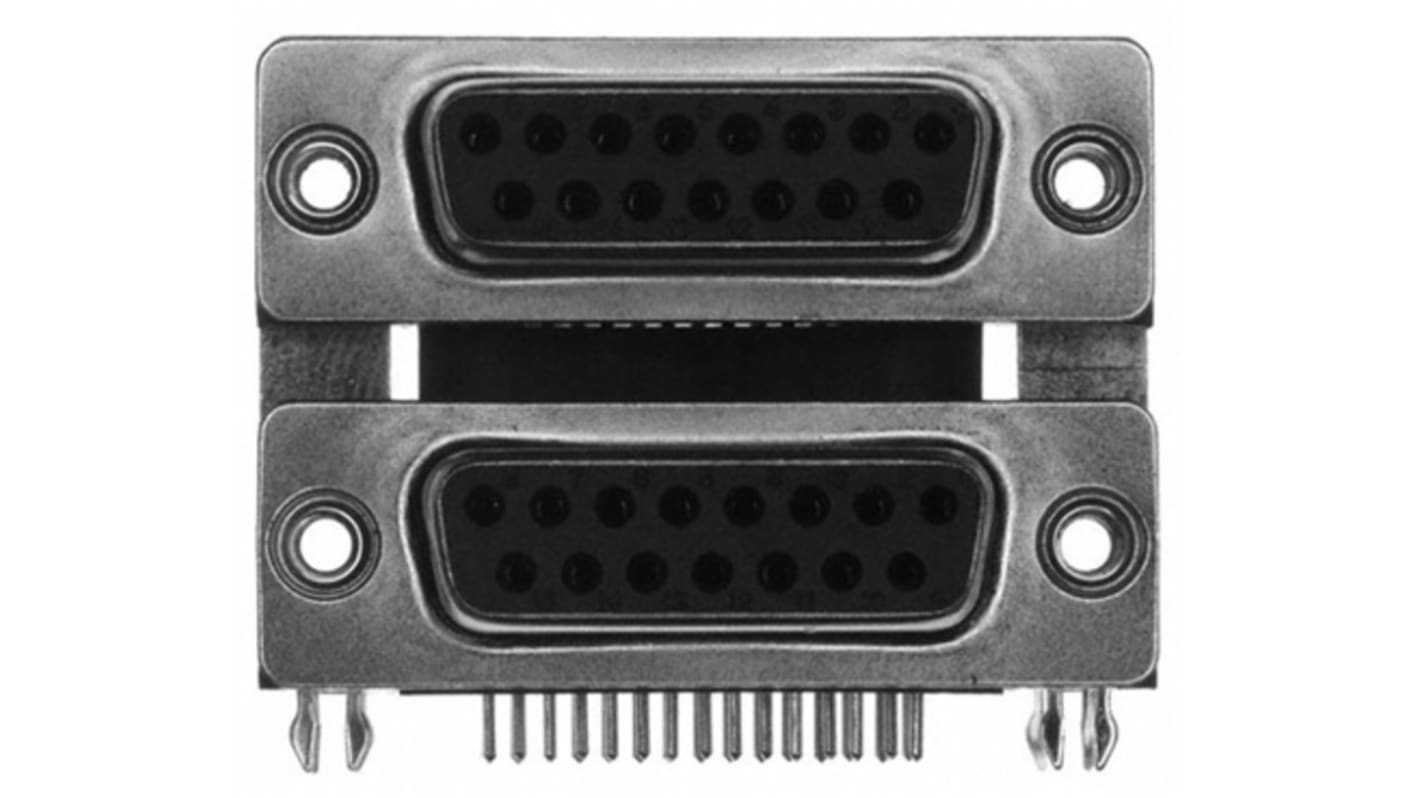 189-015-513R491 | Norcomp 189 15 Way Right Angle Through Hole D-sub Connector Female/Female, 2 ...